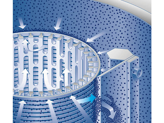 Filtration of tile adhesive with FG Automatic metal edge filter AF 43 ...